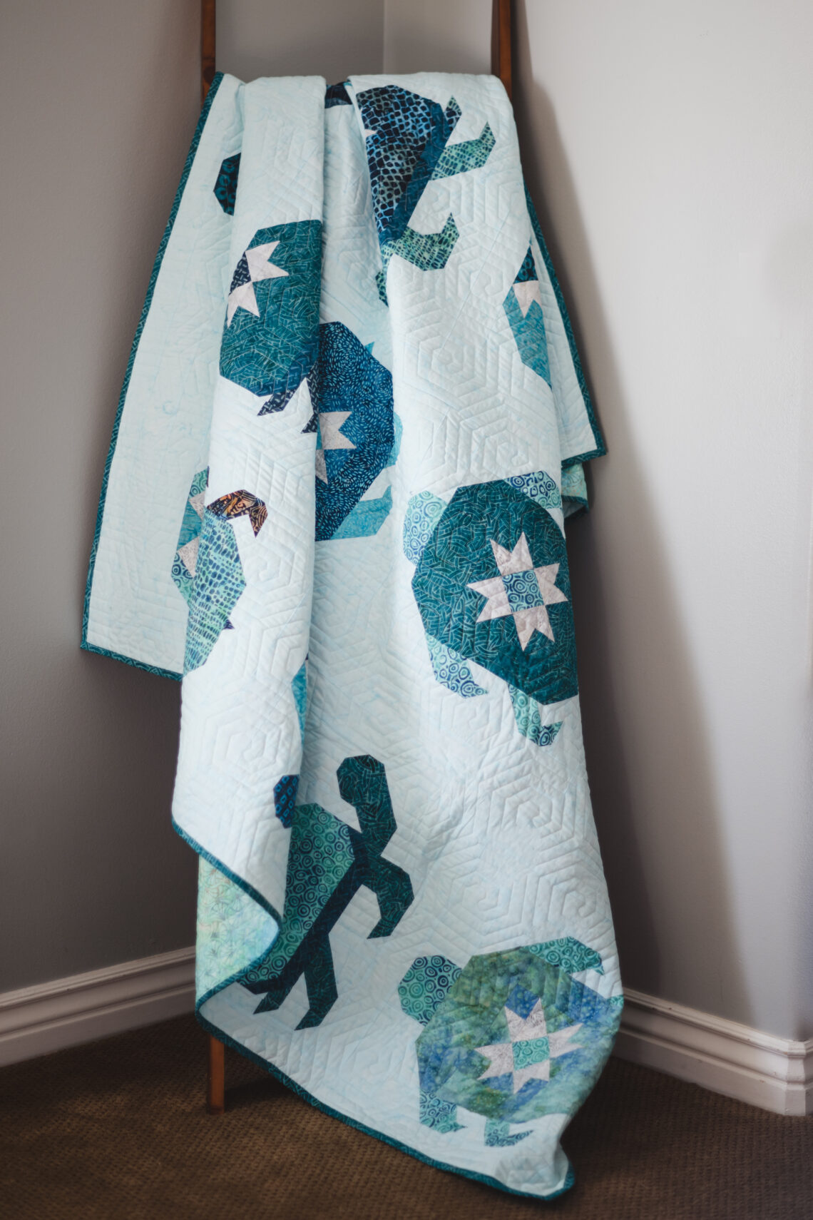 Turtle Migration Quilt in Bayou Blues