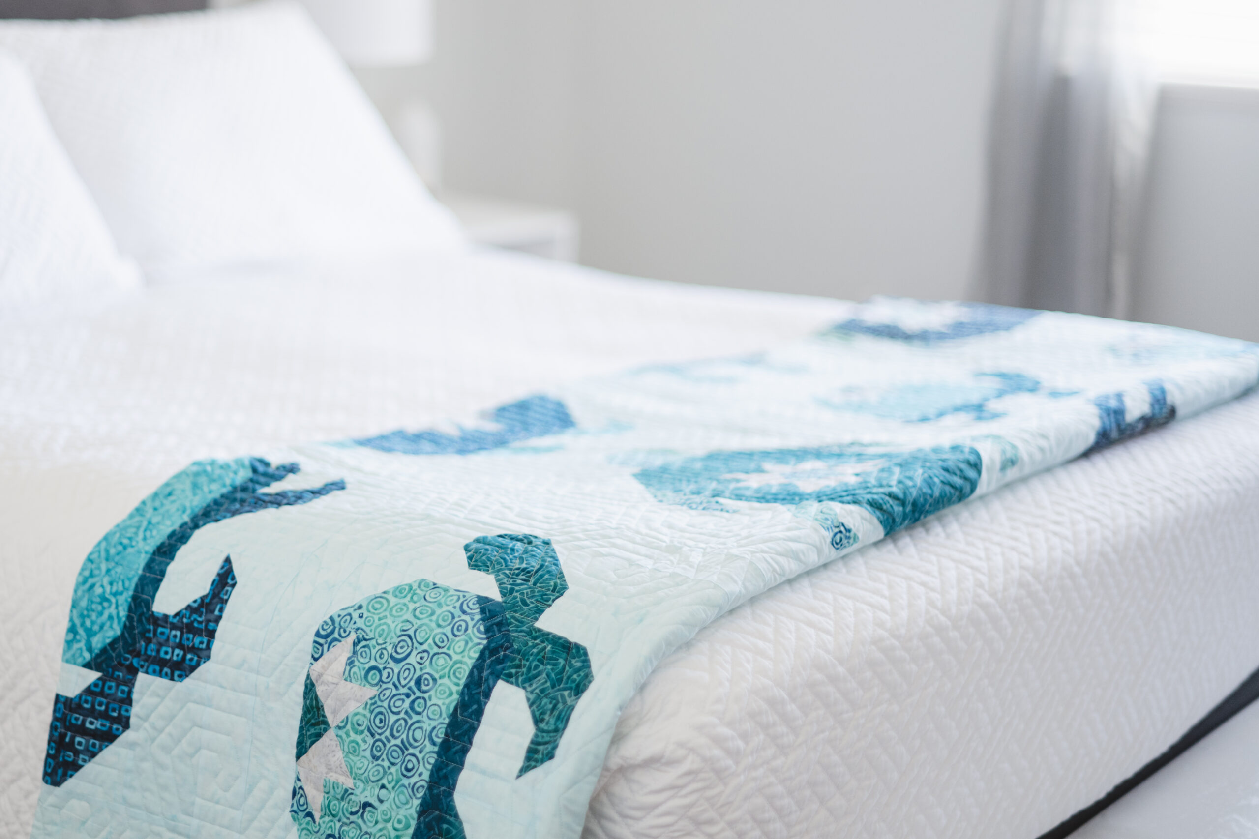 Turtle Migration Quilt in Bayou Blues