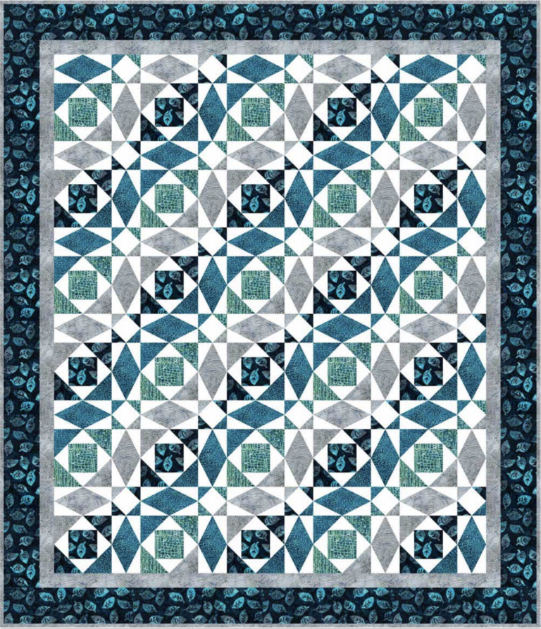 Turtle Migration Quilt in Bayou Blues