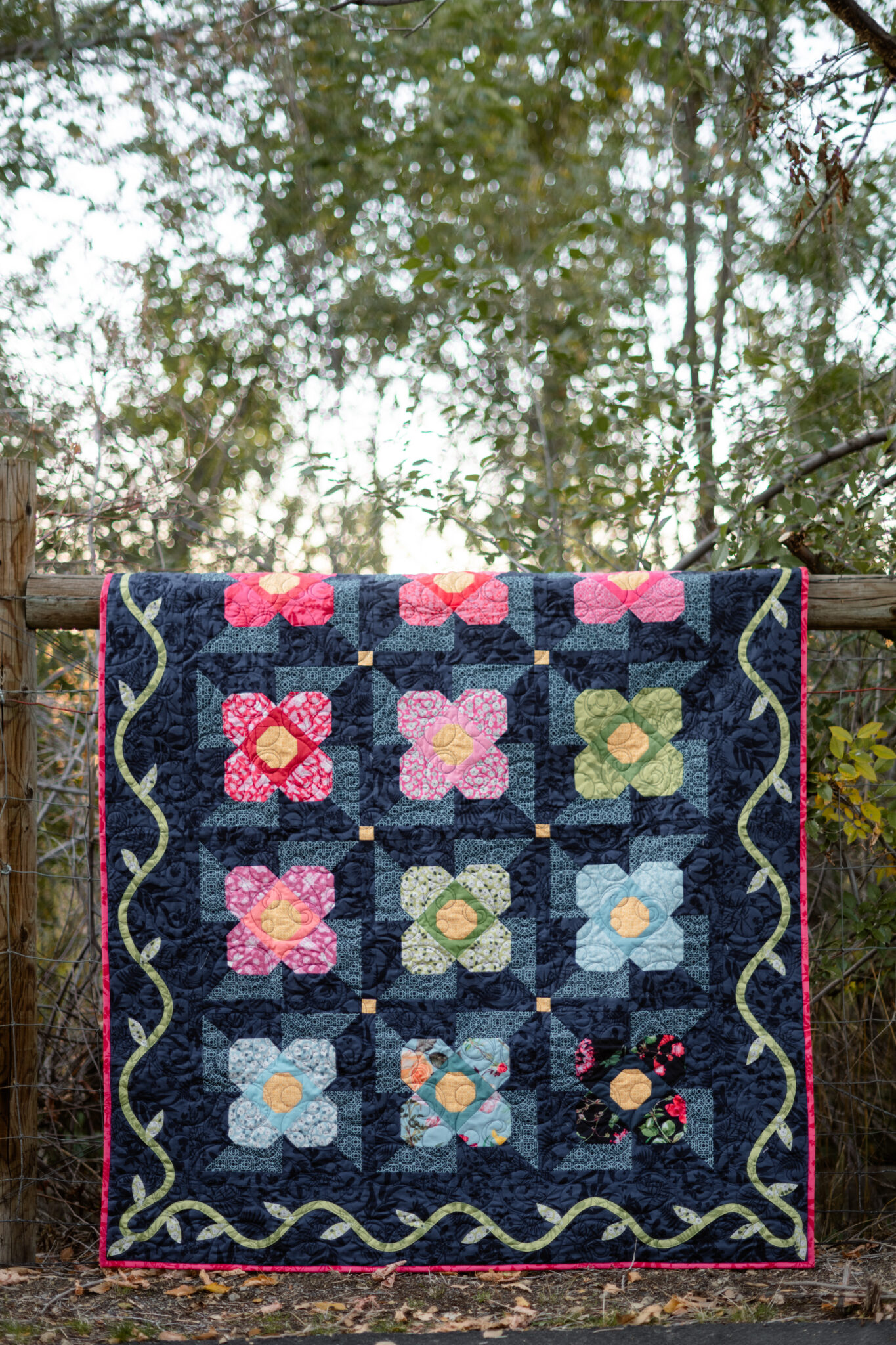 Raised Flower Garden Quilt by Bluebird Patterns