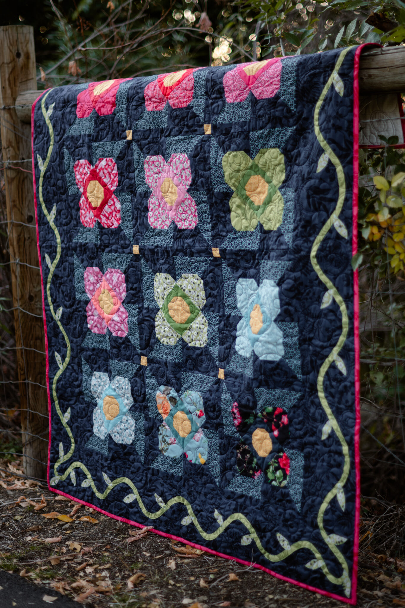 Raised Flower Garden Quilt by Bluebird Patterns
