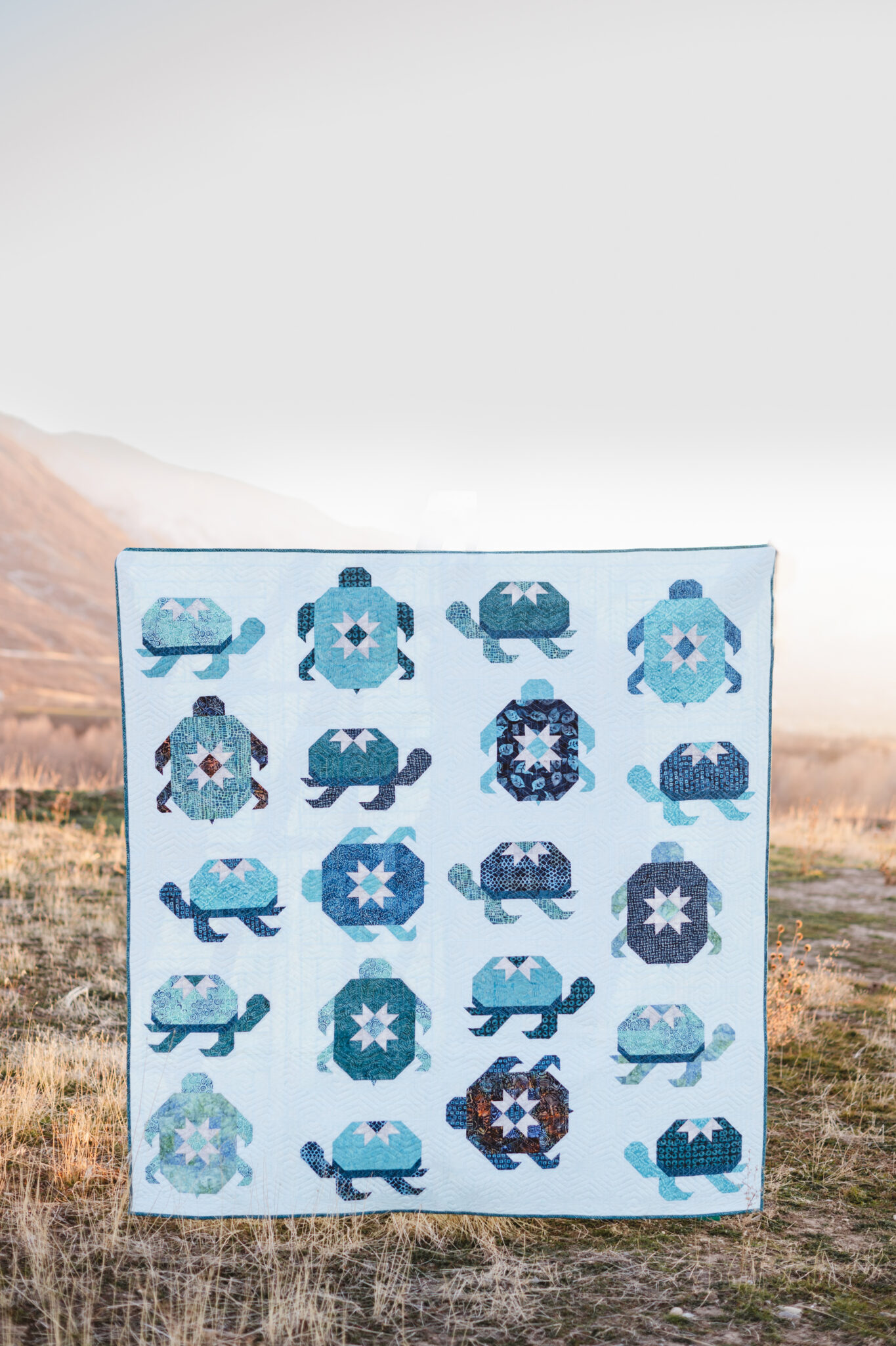 Turtle Migration Quilt in Bayou Blues