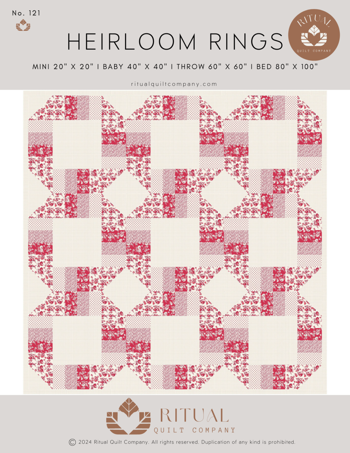 Heirloom Rings Quilt with Heirloom Red