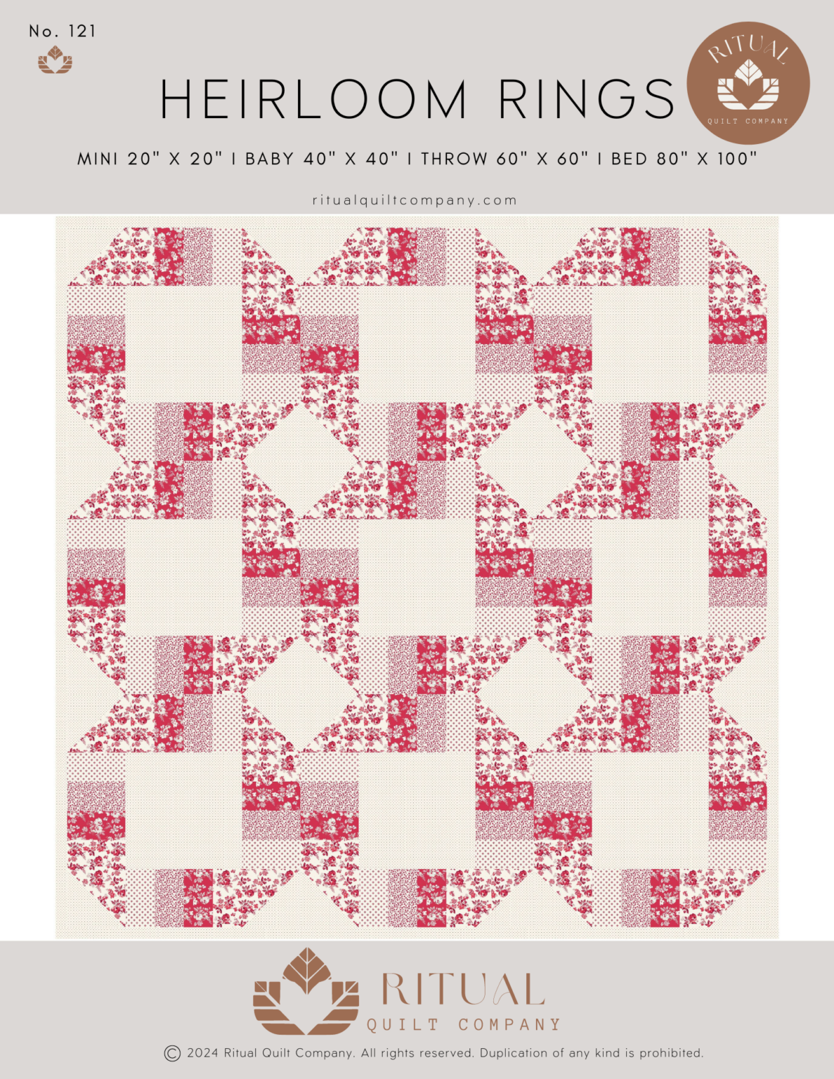 Heirloom Rings Quilt with Heirloom Red