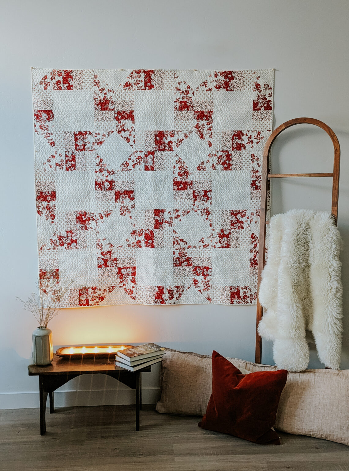Heirloom Rings Quilt with Heirloom Red