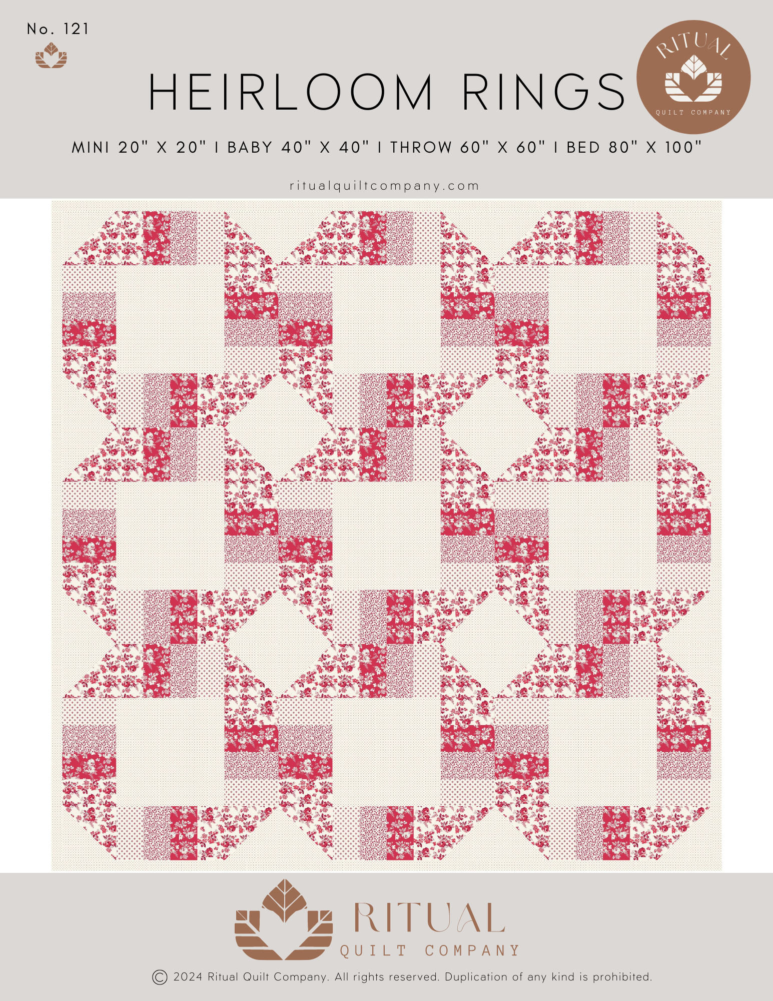 Heirloom Rings Quilt with Heirloom Red