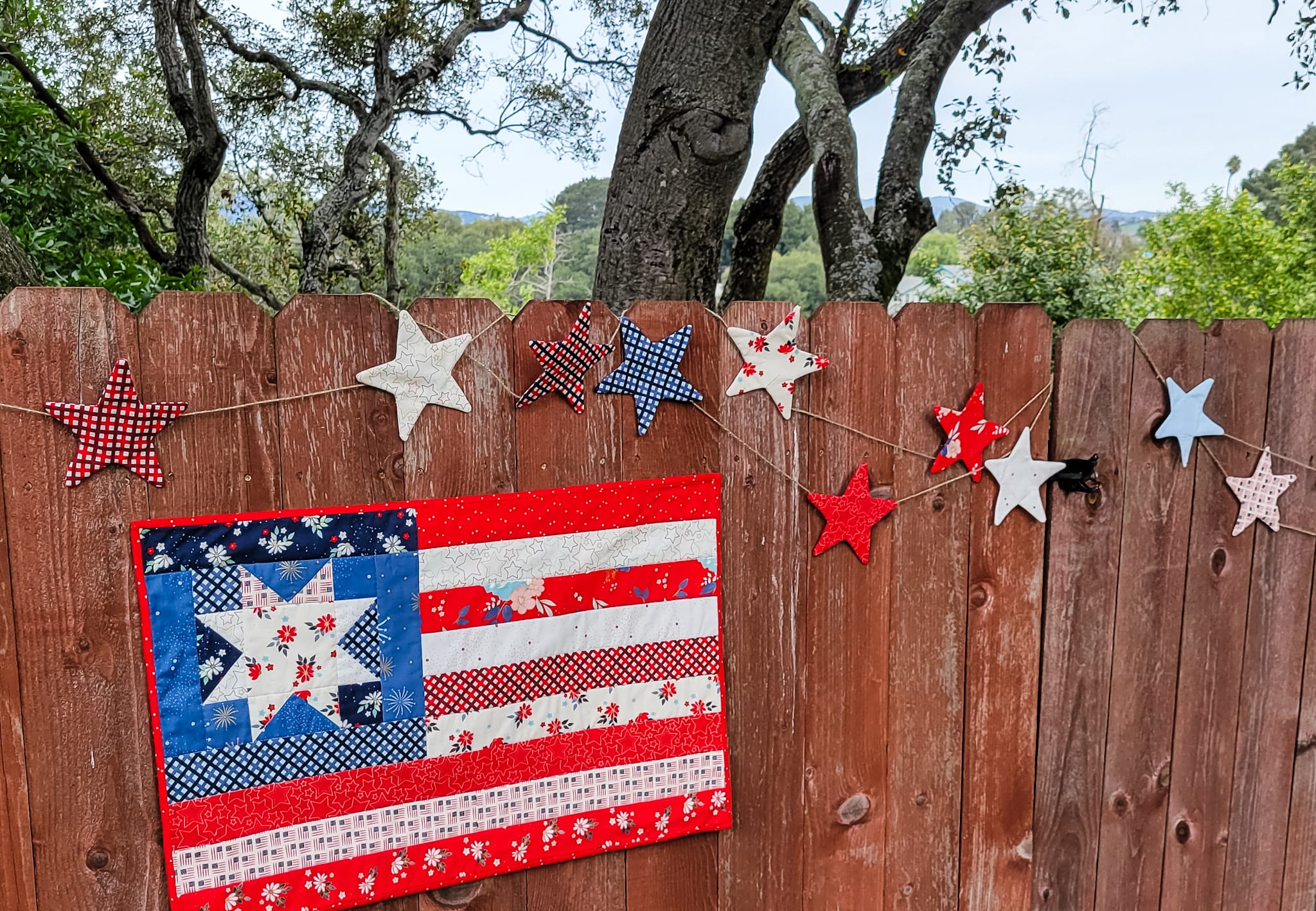 A New Mini Flag Quilt and Star Garland with Sweet Freedom