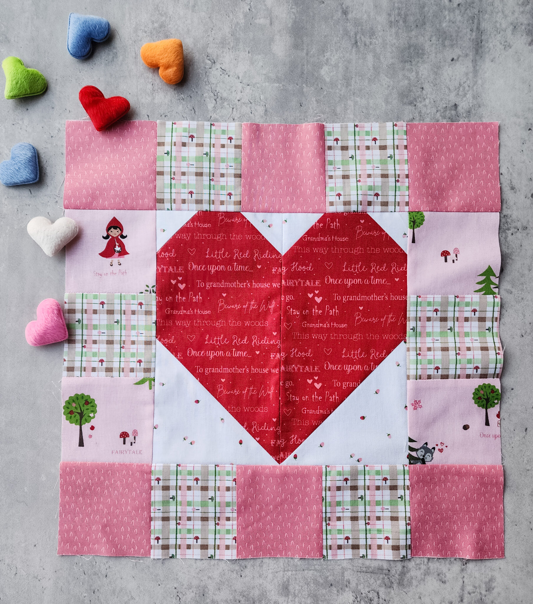 Free Cozy Love Quilt Block Pattern featuring To Grandmother's House