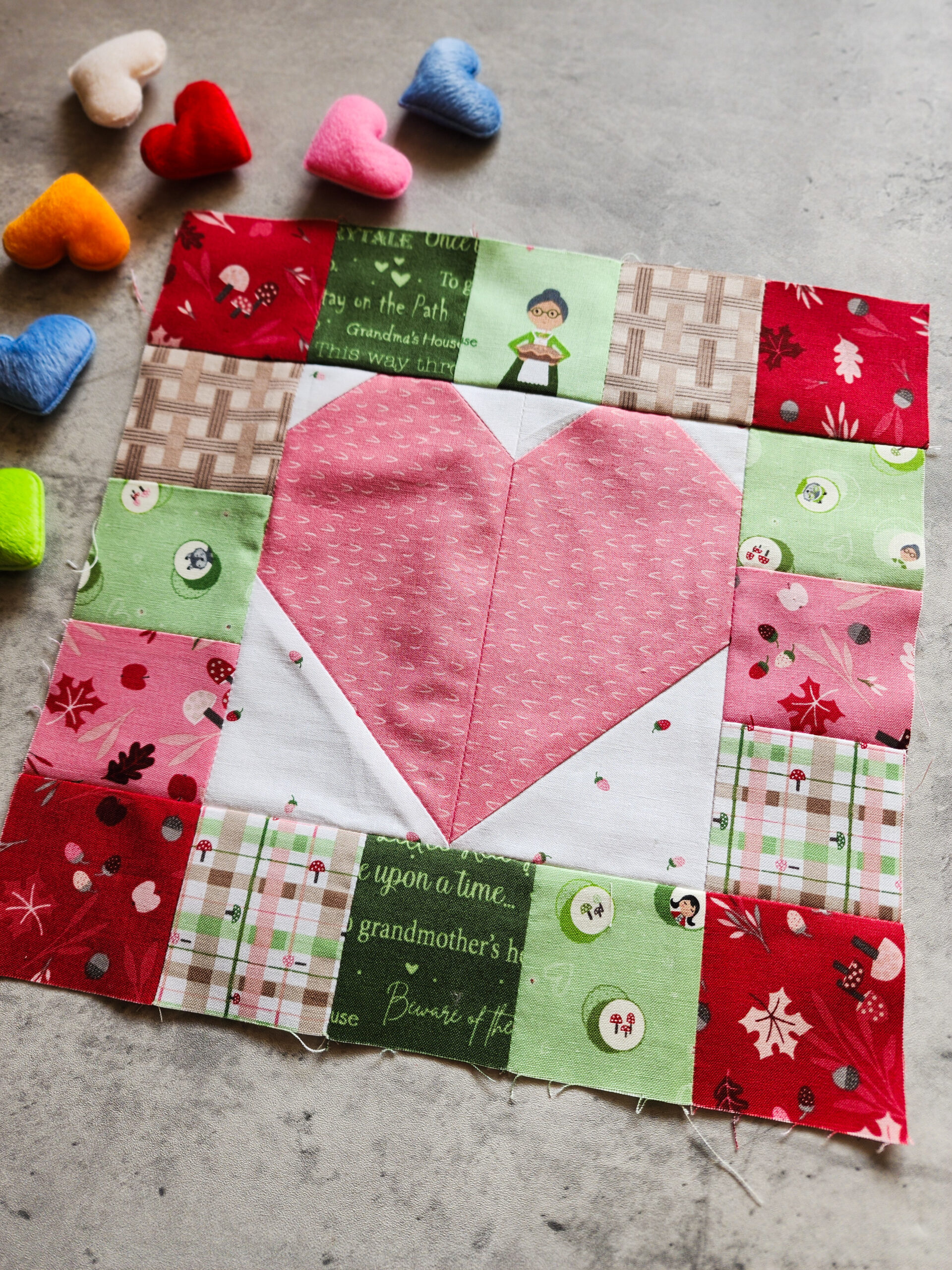 Free Cozy Love Quilt Block Pattern featuring To Grandmother's House
