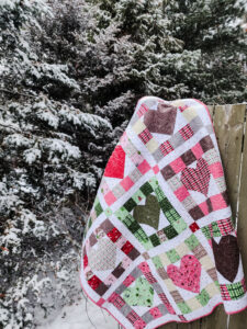 Free Cozy Love Quilt Block Pattern featuring To Grandmother's House