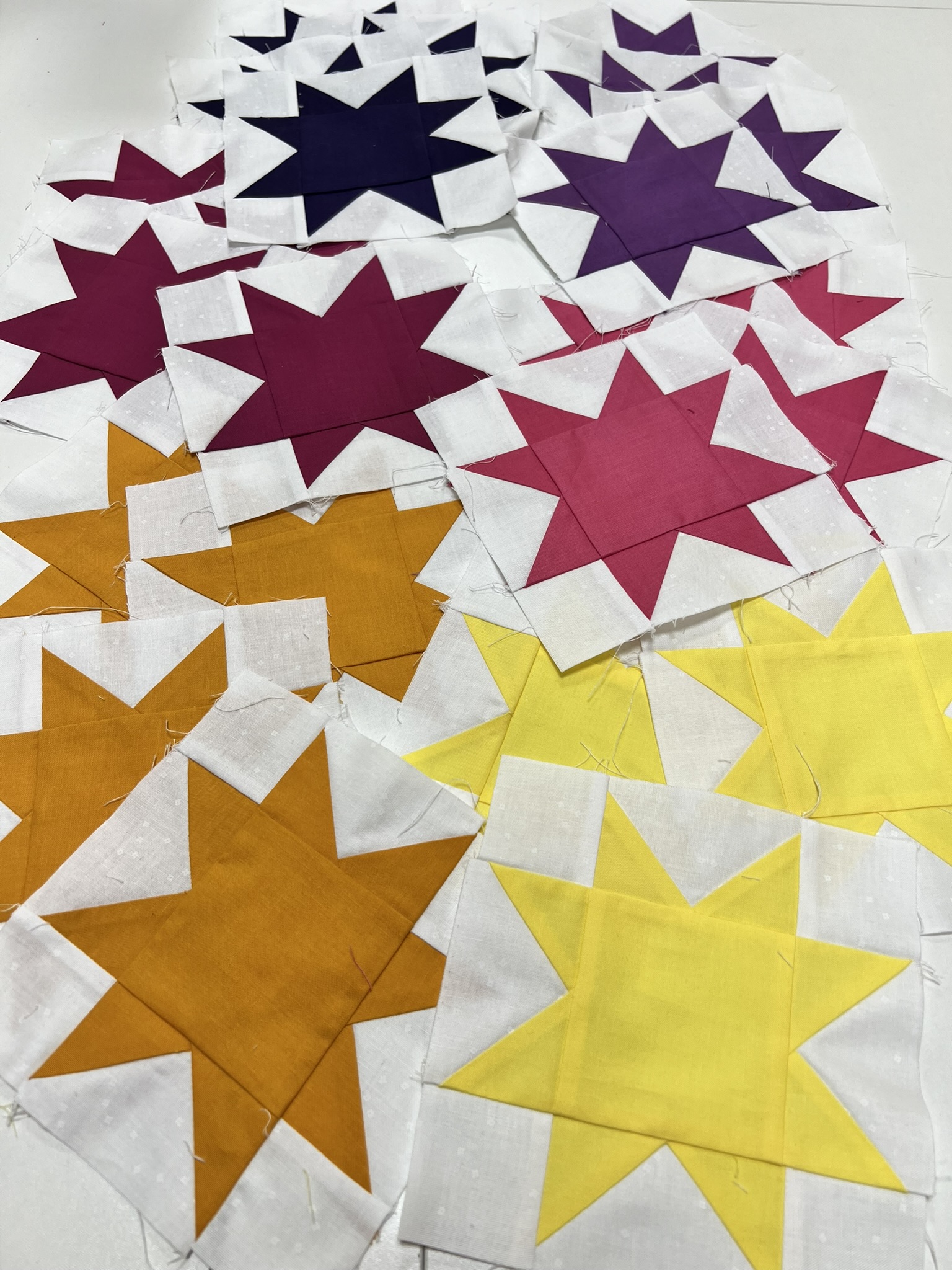Confetti Cotton Solids in the Sunset Star Quilt
