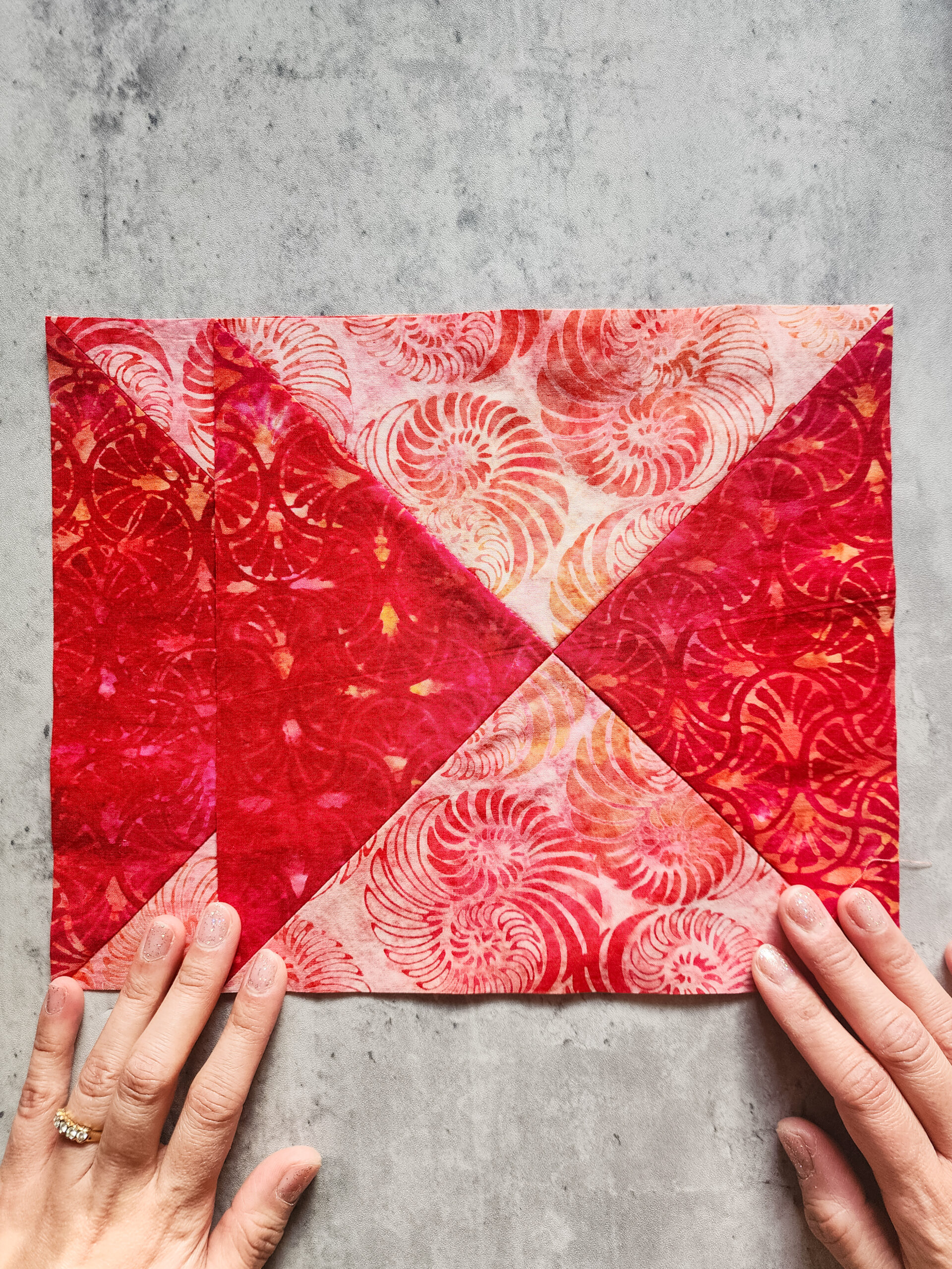 Hourglass Quilt with Expression Batik