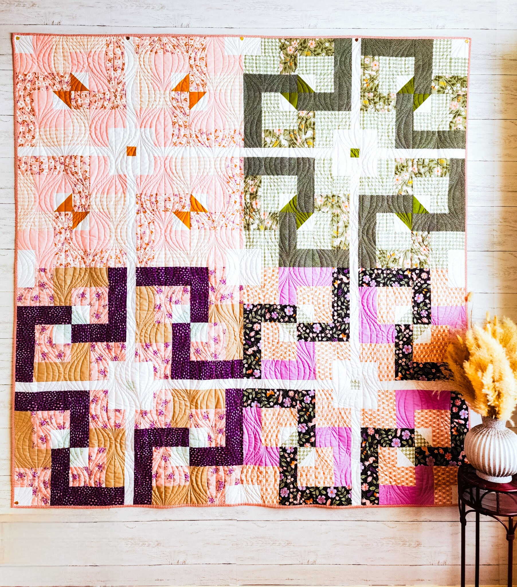 A Modern Spin on Traditional Log Cabin Block