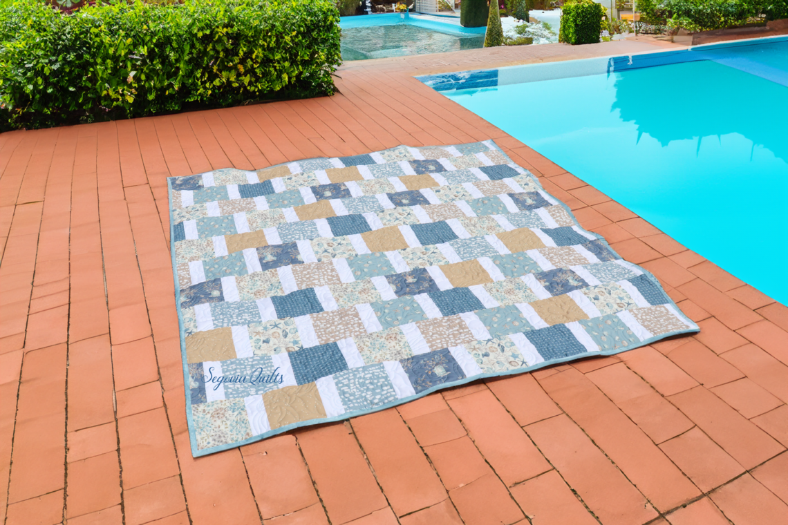 Blue Escape Coastal Beach Quilt