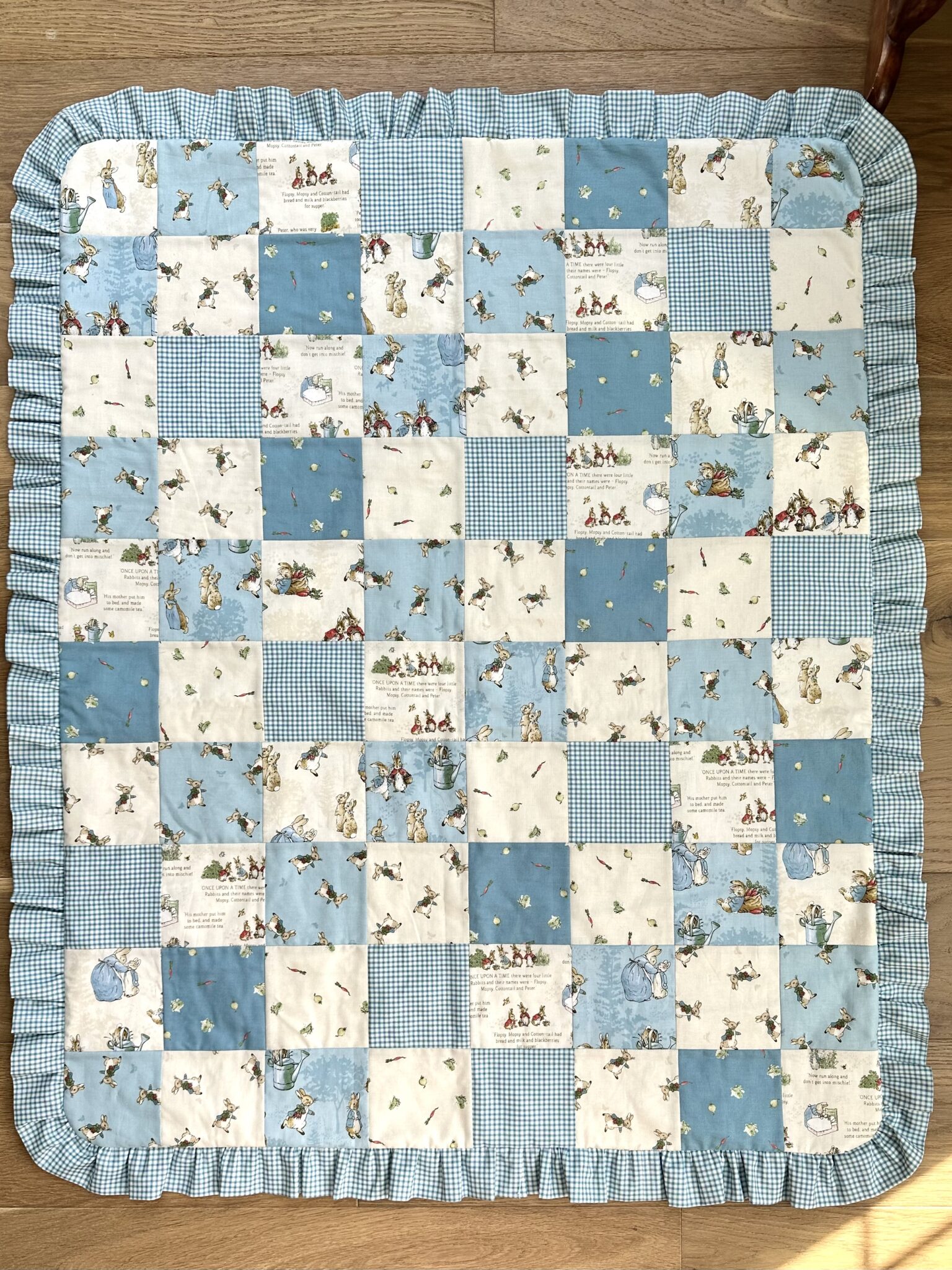 The Tales of Peter Rabbit- Patchwork Ruffle Baby Quilt