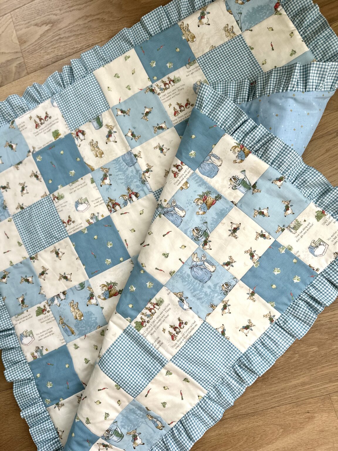 The Tales of Peter Rabbit- Patchwork Ruffle Baby Quilt