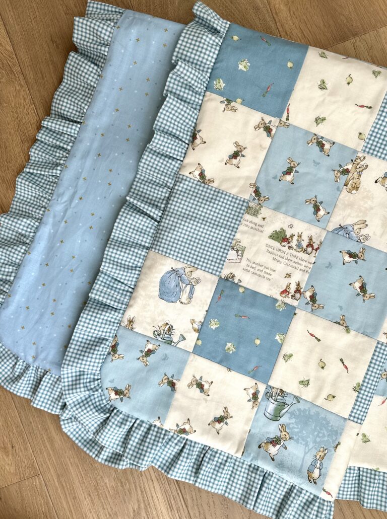 The Tales of Peter Rabbit- Patchwork Ruffle Baby Quilt