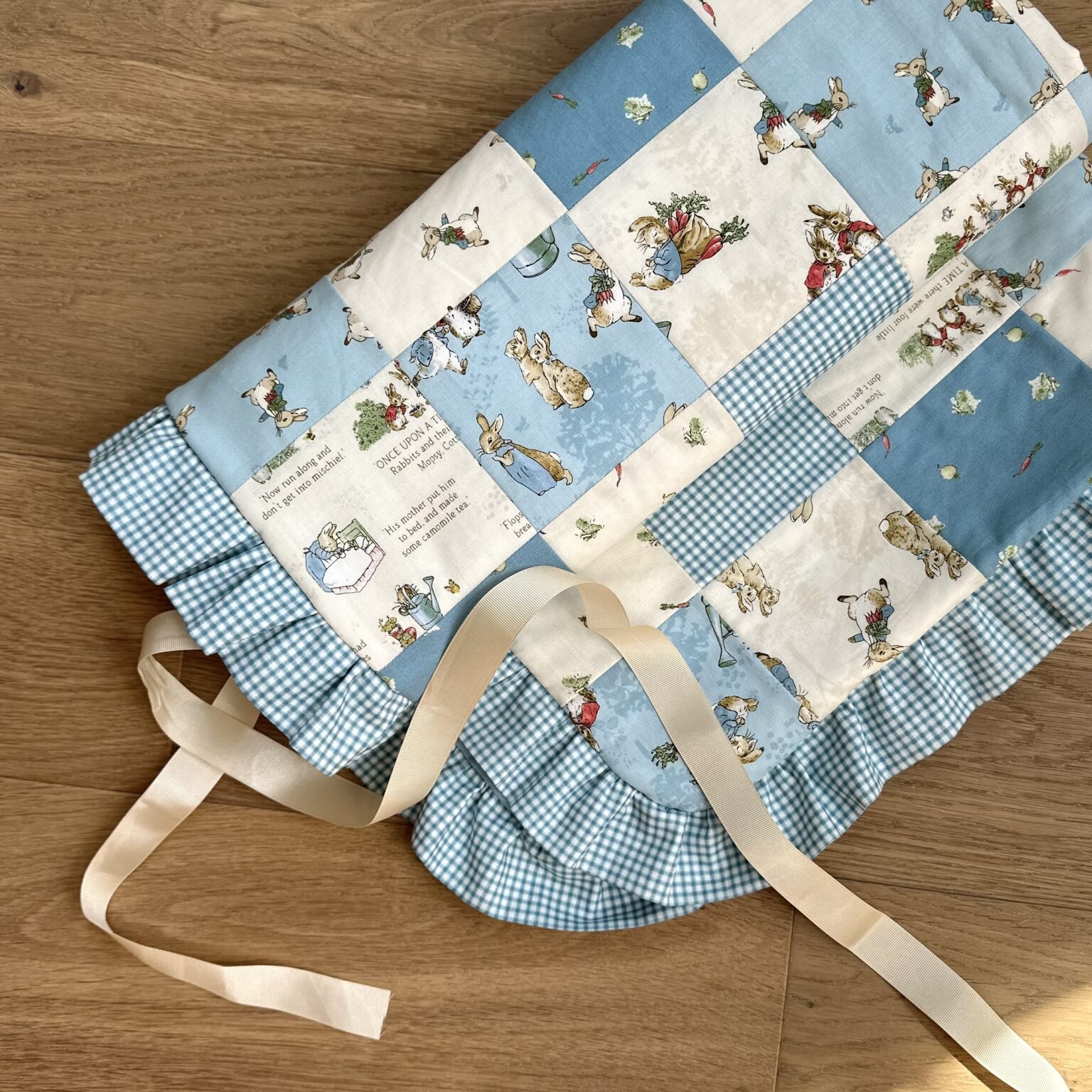 The Tales of Peter Rabbit- Patchwork Ruffle Baby Quilt