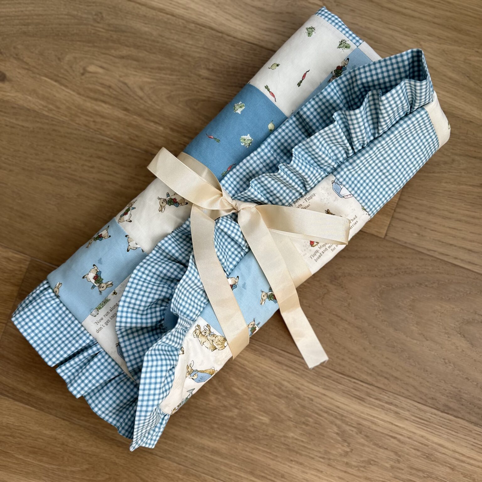 The Tales of Peter Rabbit- Patchwork Ruffle Baby Quilt