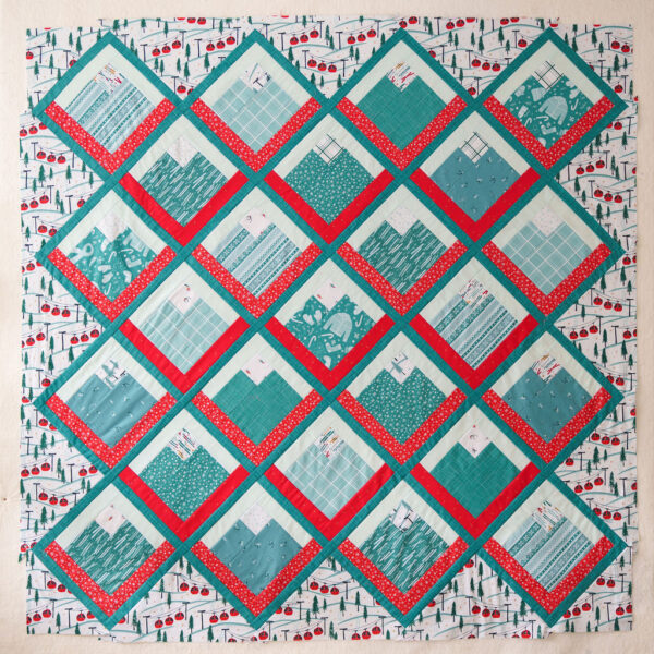 Mountain Quilt with Ski Hill