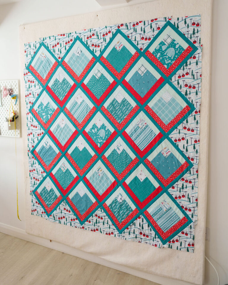 Mountain Quilt with Ski Hill