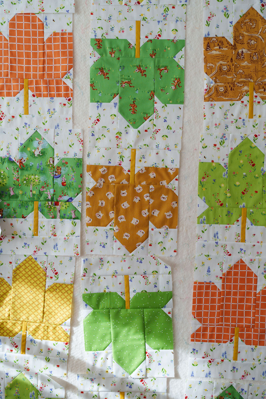 Fall Leaves Quilt with 100 Aker Woods