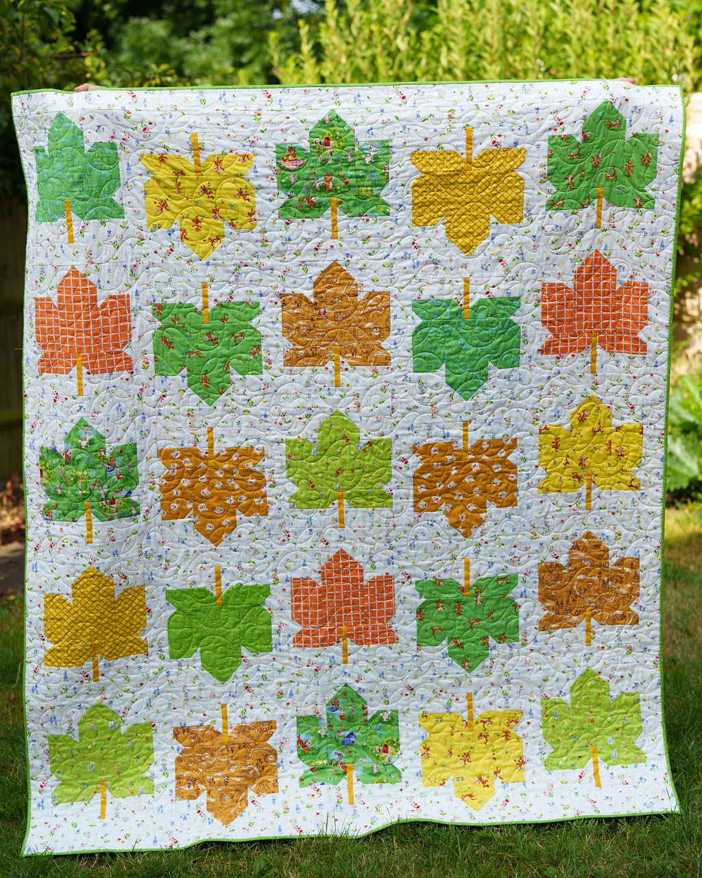 Fall Leaves Quilt with 100 Aker Woods