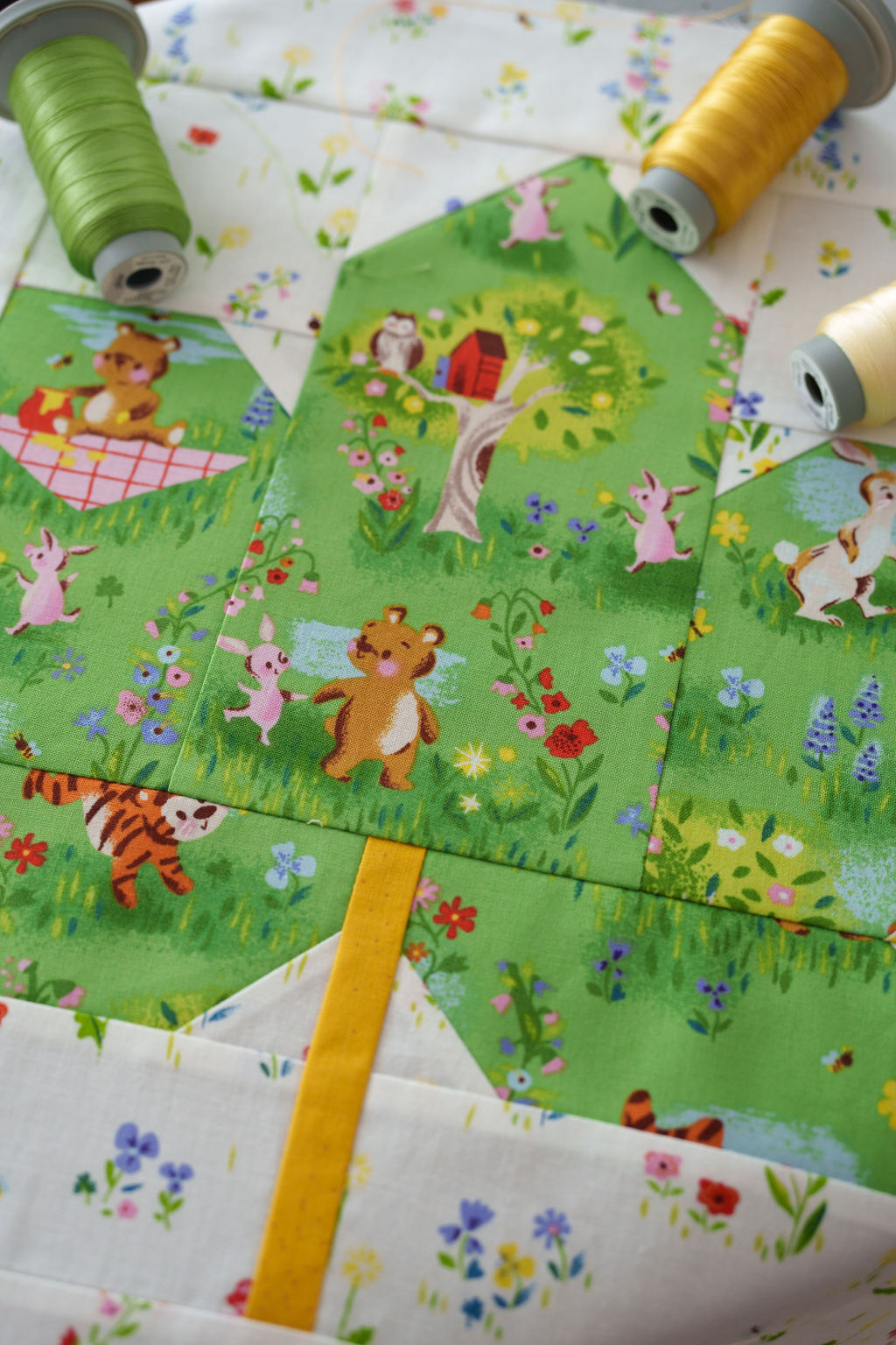 Fall Leaves Quilt with 100 Aker Woods