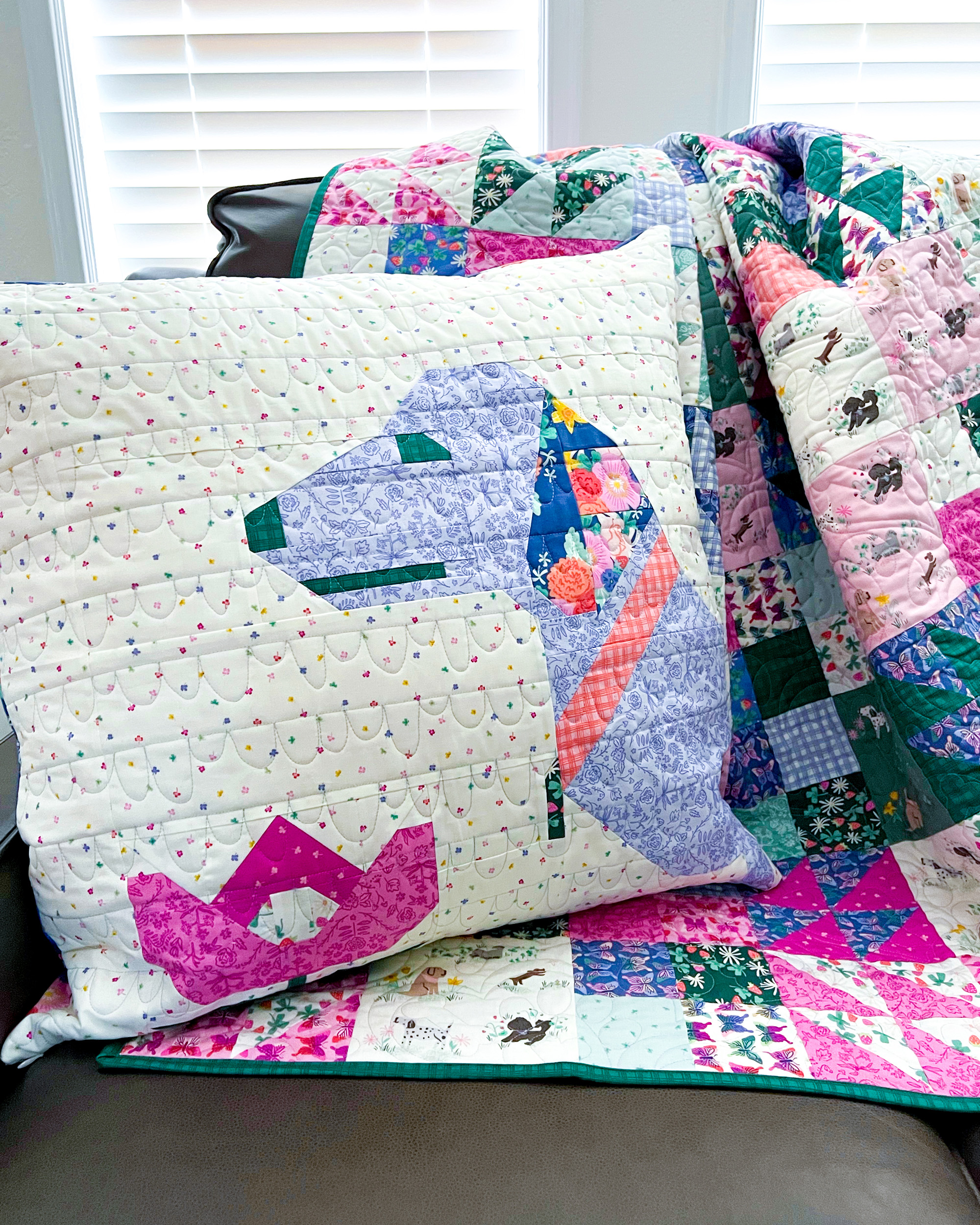 Chloe - Curious Pups Pillows & an Impromptu Quilt