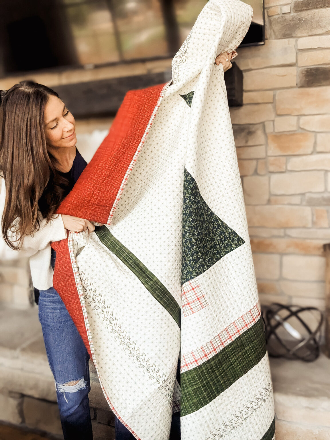 Urban Pine Quilt with Christmas Is In Town