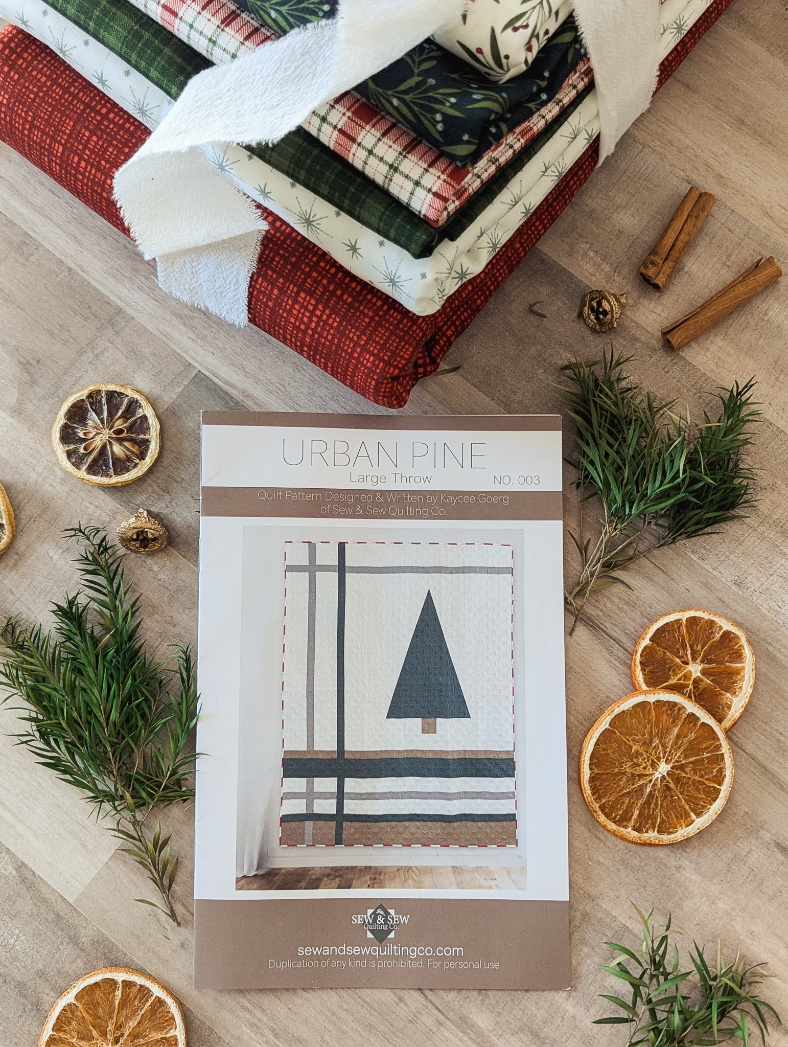 Urban Pine Quilt with Christmas Is In Town