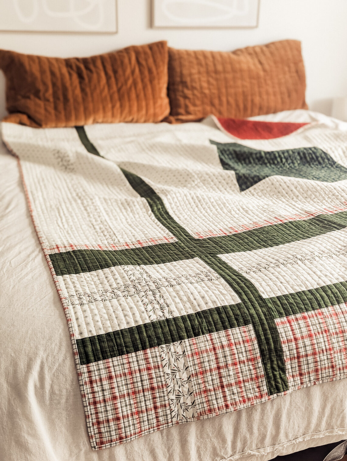 Urban Pine Quilt with Christmas Is In Town