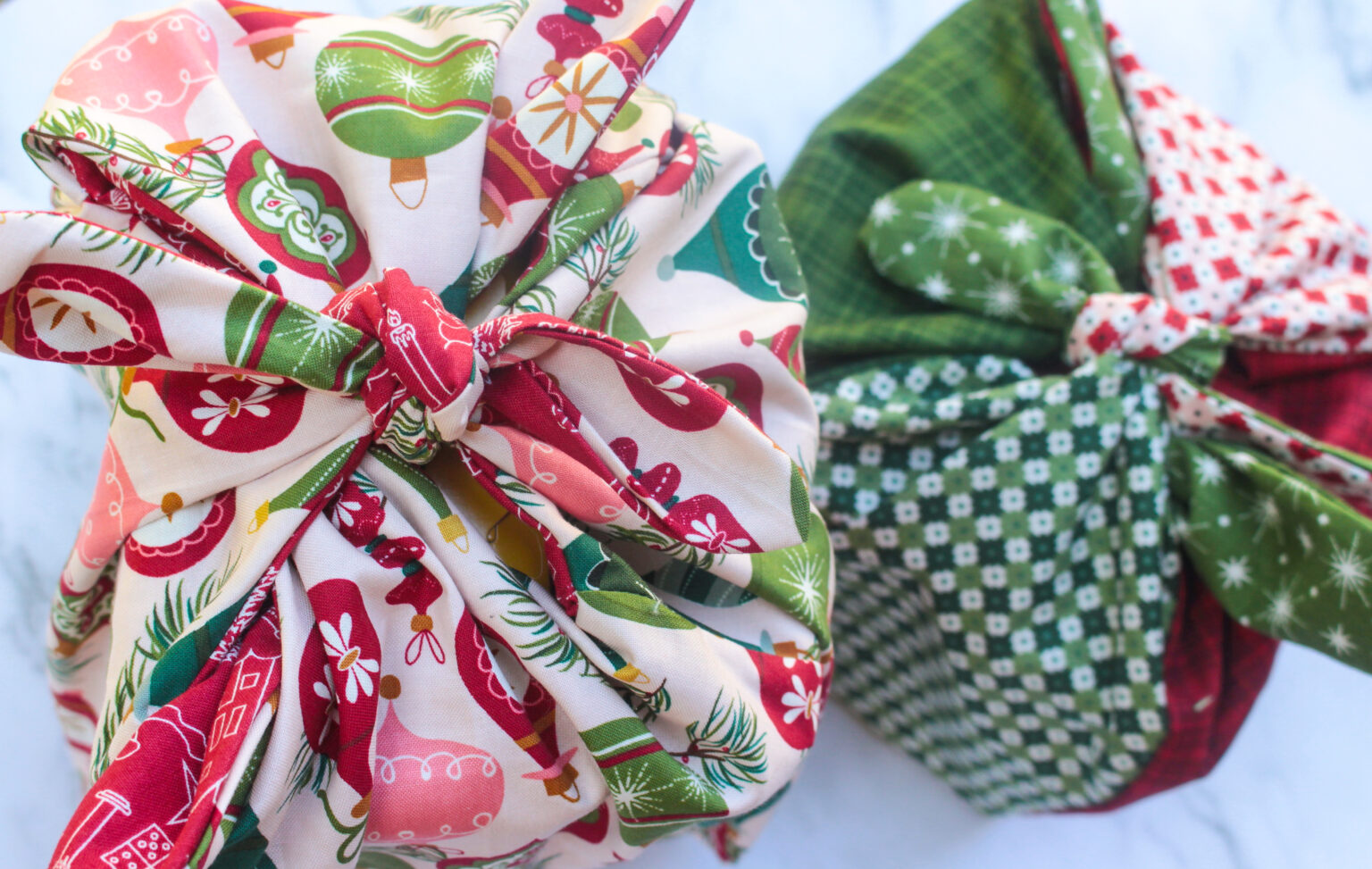 Fabric Gift Bags with Christmas Is In Town