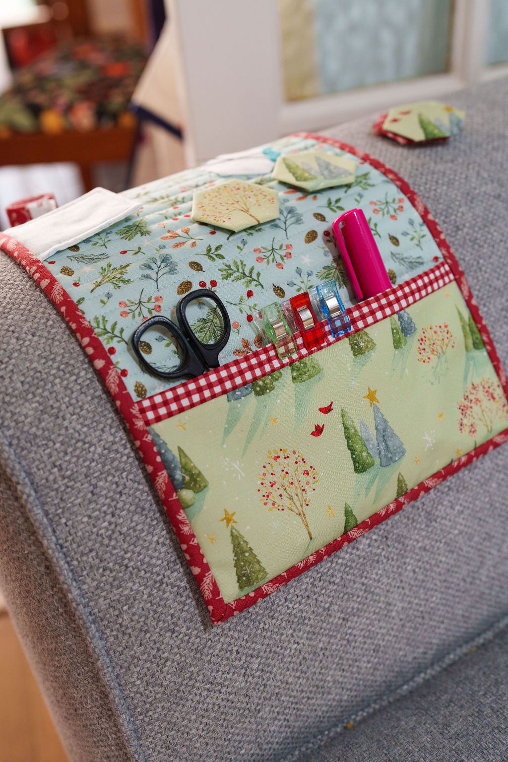 Sofa Sewing Station with Magical Winterland