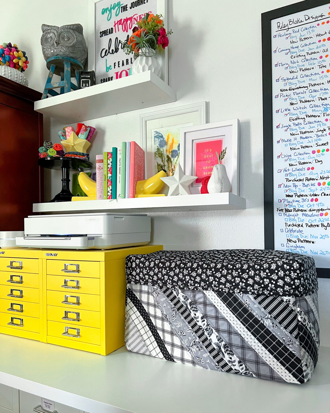 Midnight Meadow - Quilted Storage Boxes
