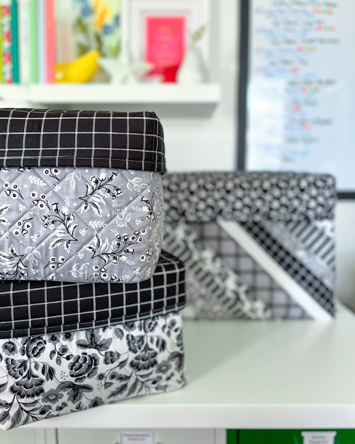 Midnight Meadow - Quilted Storage Boxes