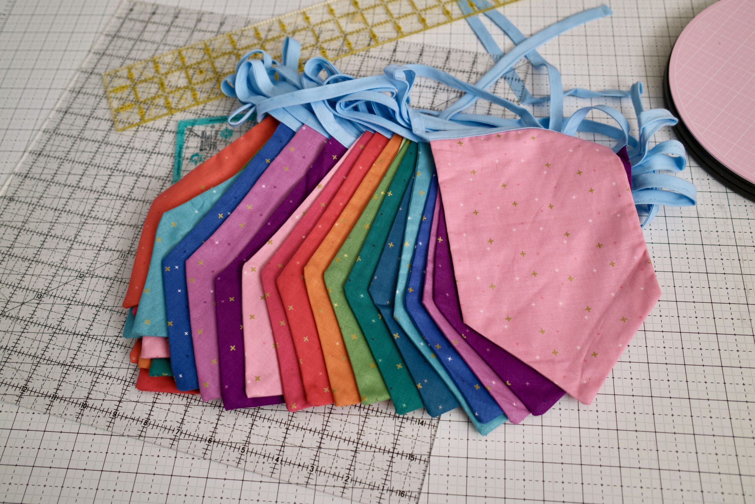 Bright and Bold Bunting with Riley Blake’s Sparkler Fabric