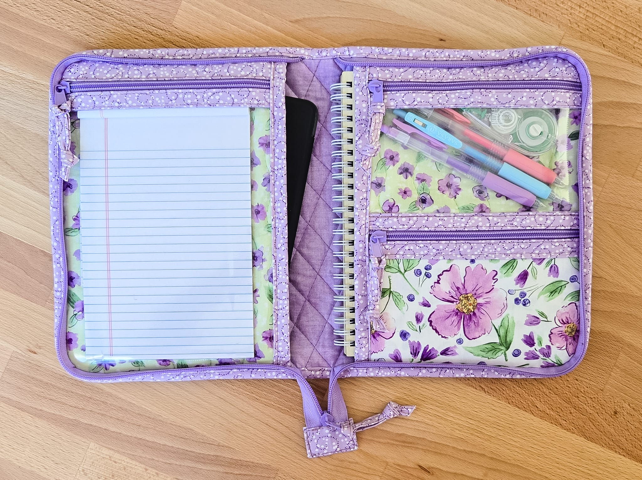Plum Petals Atlas Zipper Case