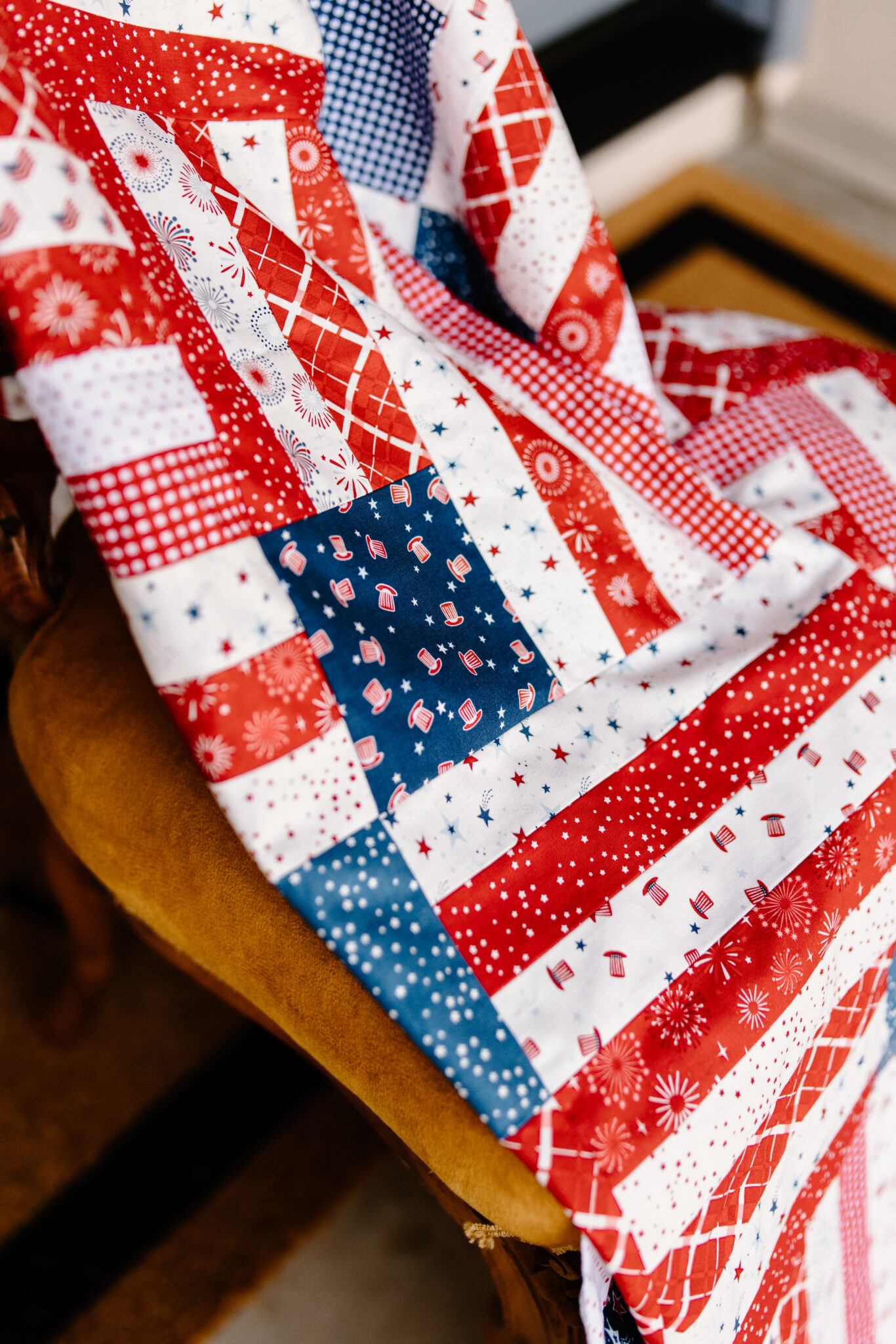 American Dreams Quilt with Stars and Stripes Forever by Lori Whitlock