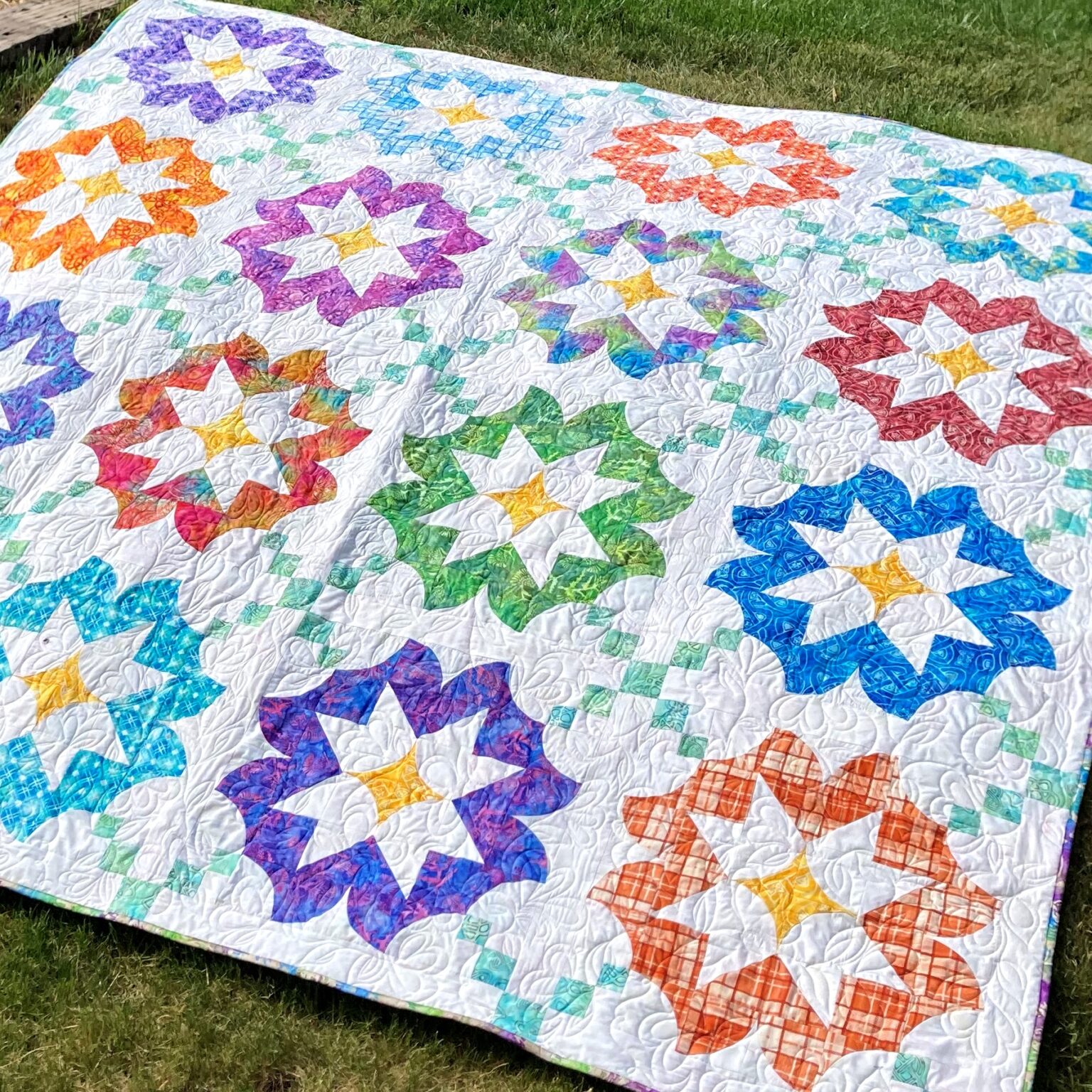 Blossoming Stars featuring A Touch of Celtic Batiks