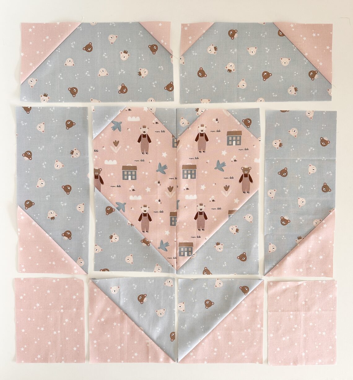 The Warm Heart Quilt in Cozy Bebe