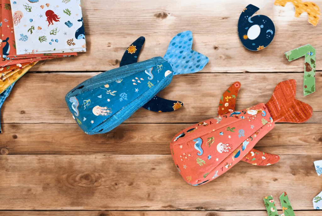 Make the Whale Zipper Pouch with Created With Love Fabric