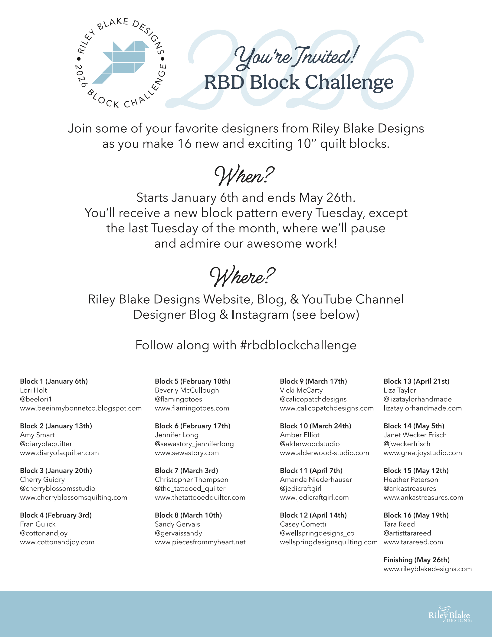 Get Set to Sew for the 2026 RBD Block Challenge!