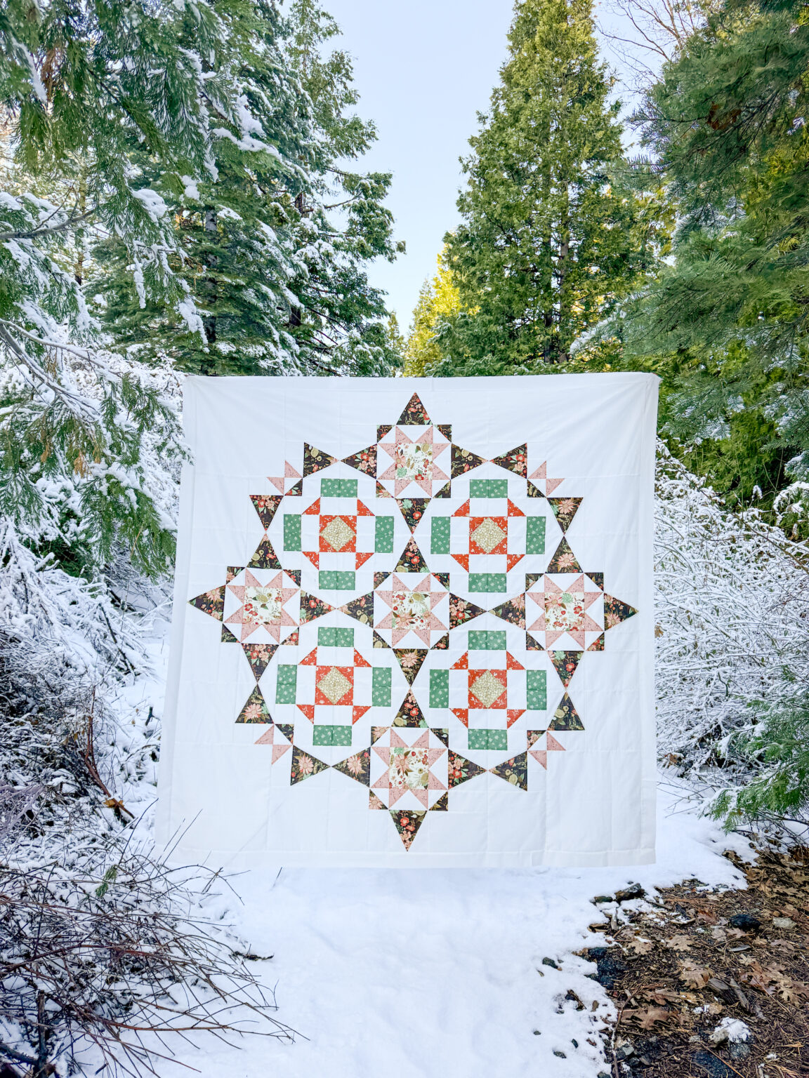 The Encircled Stars Quilt in the New Morning Latte Fabrics is a Lovely ...