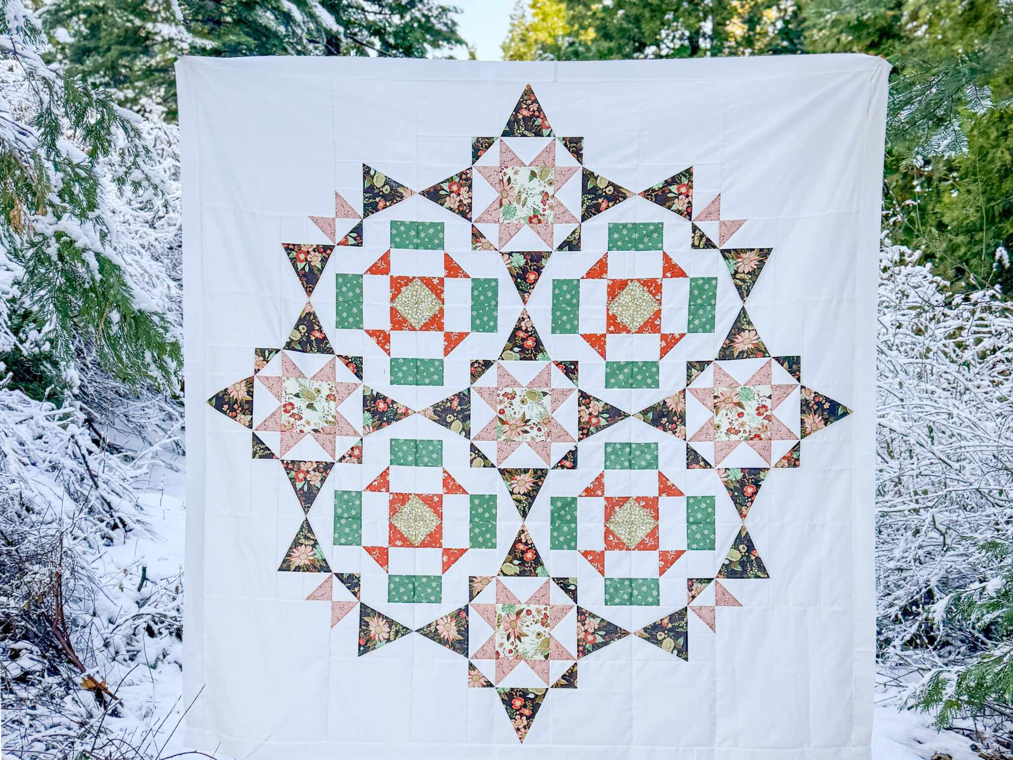 The Encircled Stars Quilt in the New Morning Latte Fabrics is a Lovely ...