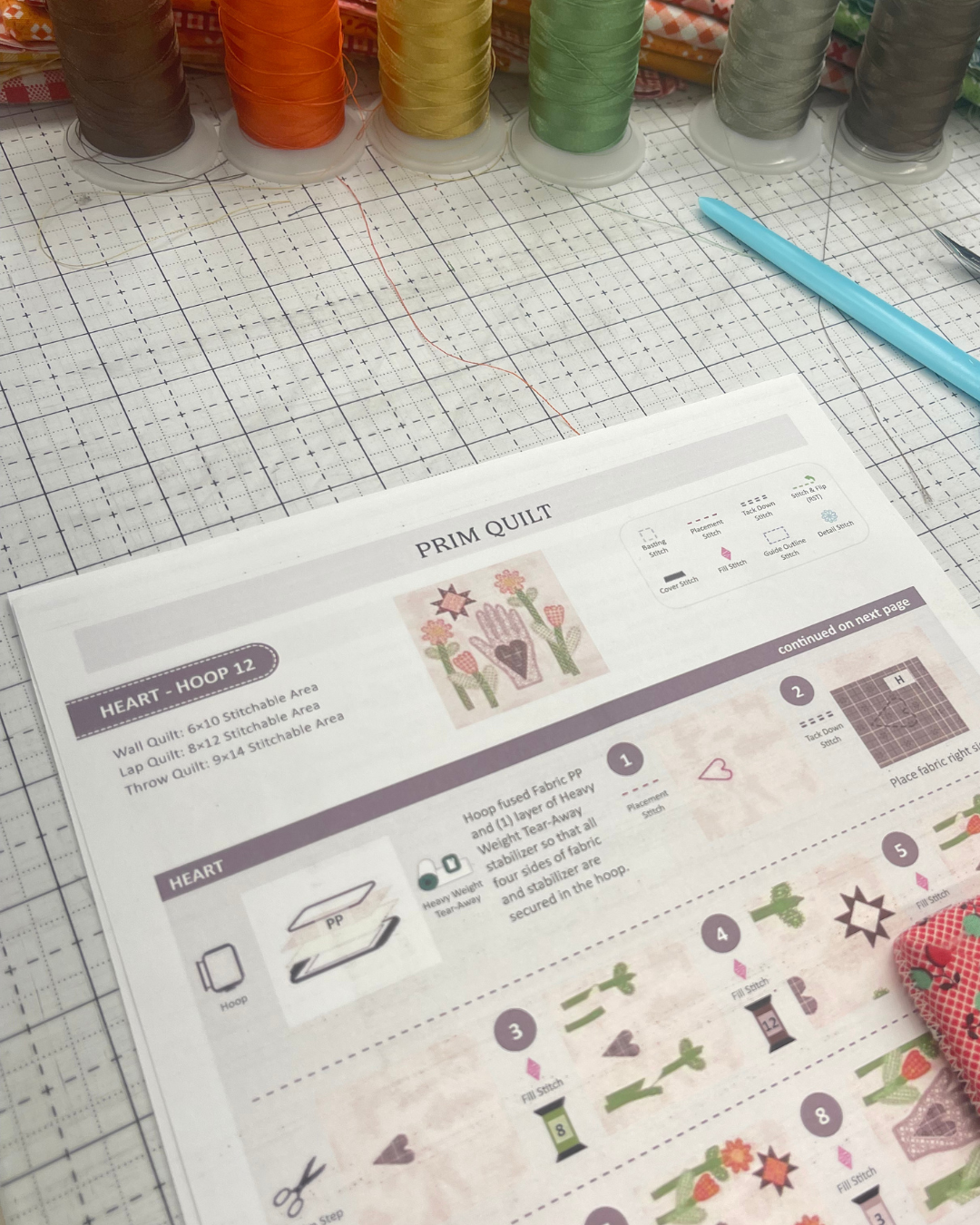 Prim Machine Embroidery Stitch Along – Block 12